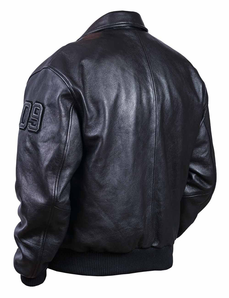 Winner Leather Varsity Letterman Jacket black Art.7084 | Vintage Leder