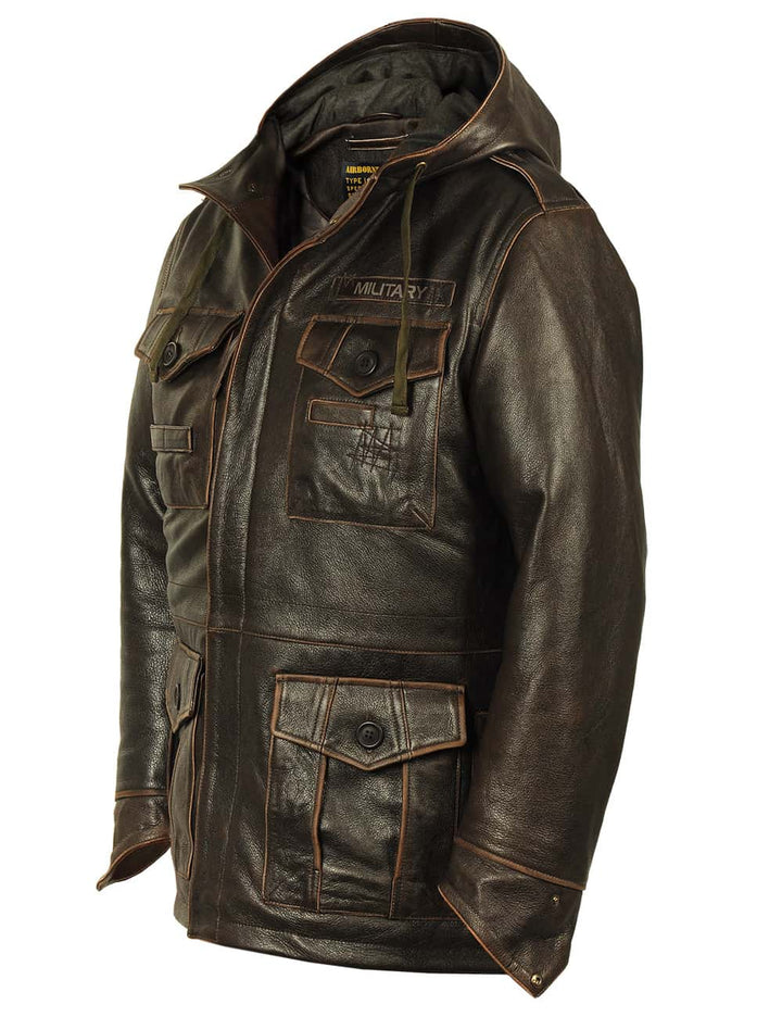 M65 Cap Field Leather Jacket brown Art. 551 | Vintage Leder
