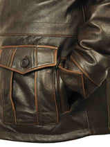 M65 Cap Field Leather Jacket brown Art. 551 | Vintage Leder