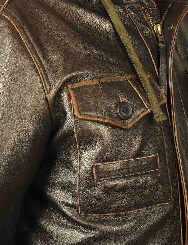 M65 Cap Field Leather Jacket brown Art. 551 | Vintage Leder