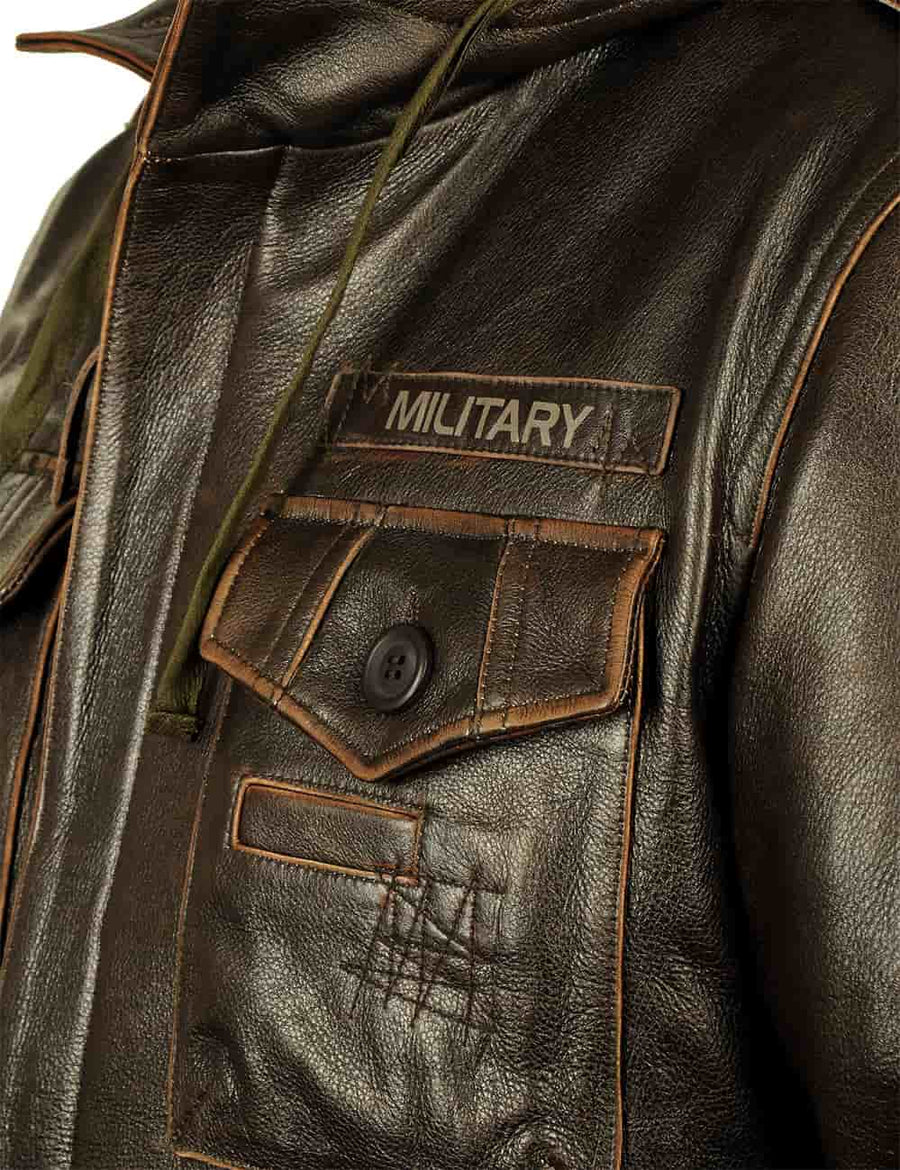 M65 Cap Field Leather Jacket brown Art. 551 | Vintage Leder